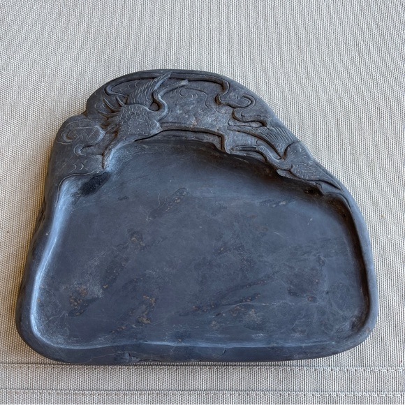 Hanmade | Art | Carved Inkstone With Crane Auspicious Cloud Motif With ...